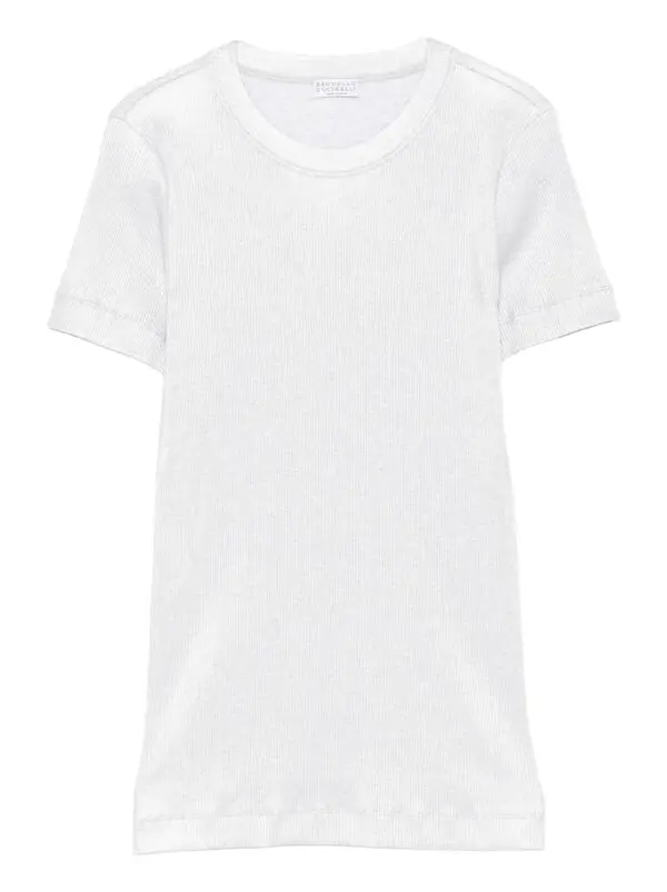 Brunello Cucinelli Ribbed-knit Short Sleeve Top - No