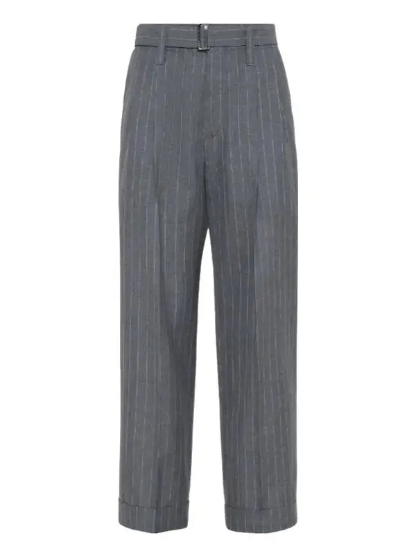 Brunello Cucinelli Pinstriped Cropped Trousers - Gray