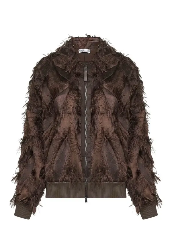Brunello Cucinelli Monili Embroidered Zip-up Jacket - Brown