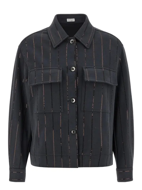 Brunello Cucinelli Sequin Embellished Shirt - Black