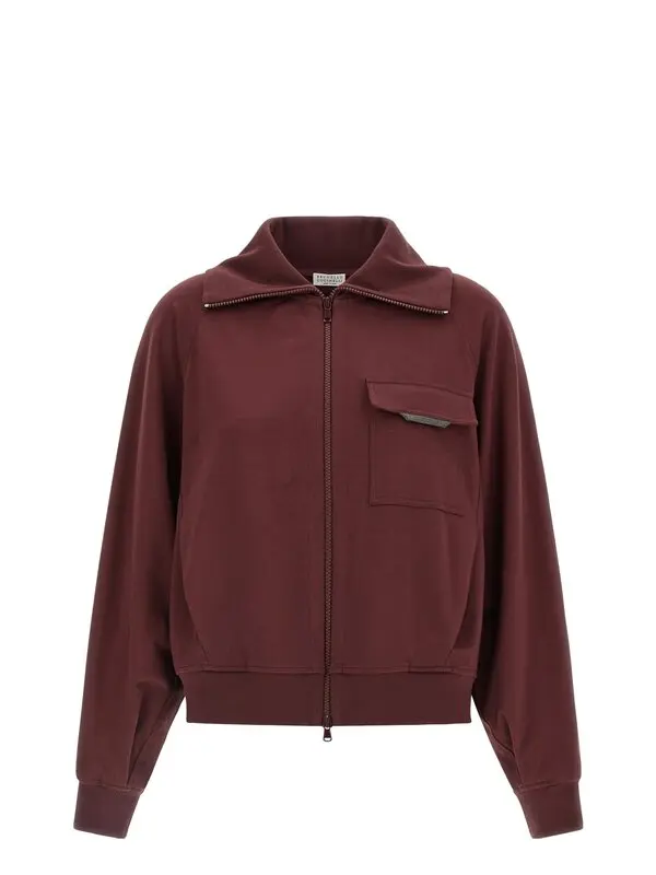 Brunello Cucinelli Zip-up Sweatshirt - Red