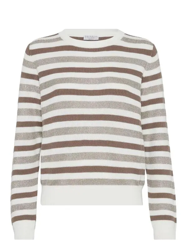 Brunello Cucinelli Striped Crewneck Knitted Jumper - No