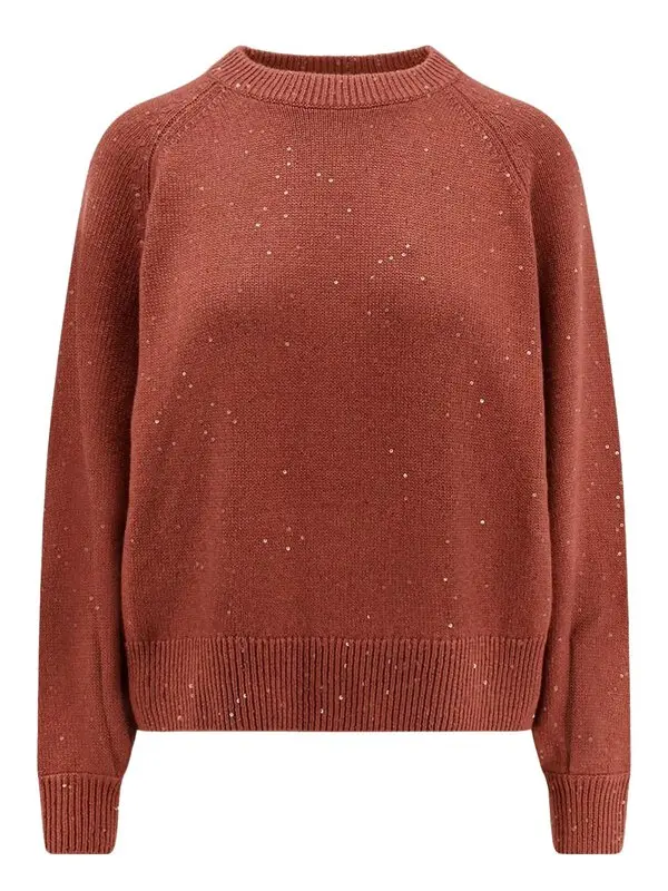Brunello Cucinelli Sequin Embellished Knitted Jumper - Brown