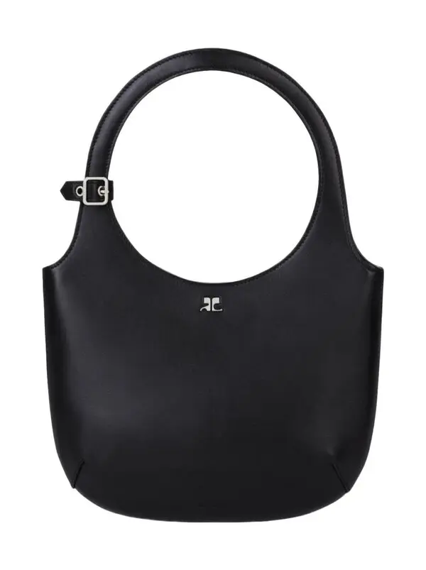 COURREGES Courrèges Half-moon Logo Handbag - Black