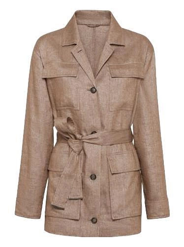 Brunello Cucinelli Long-sleeved Belted Jacket - Nude