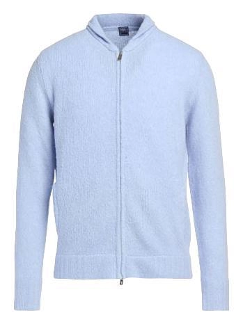 Fedeli Light Virgin Wool, Cashmere, And Polyamide Zip-up Cardigan - Blue