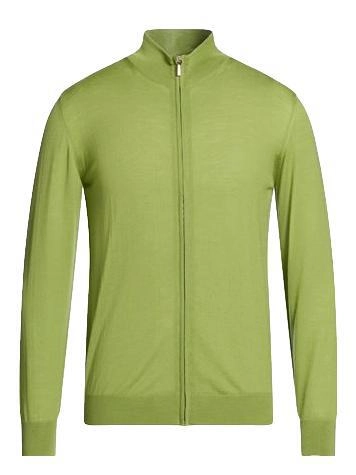 MOORER Light Virgin Wool Zip-up Cardigan - Green