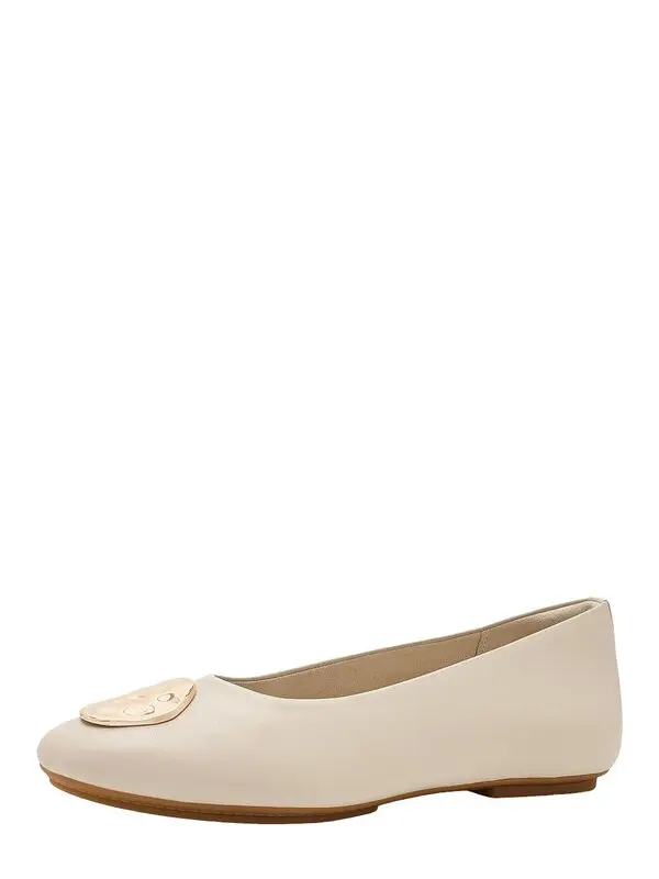 Fitflop Delicato Leather Adornment Ballerina Flats - Beige