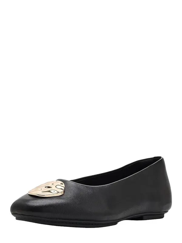Fitflop Delicato Leather Adornment Ballerina Flats - Black