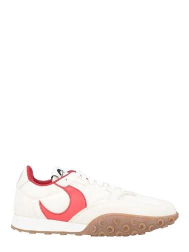 MARINE SERRE Leather And Textile Fiber Low-top Sneakers - Ivory