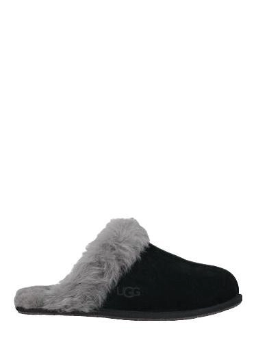 UGG Scuffette Ii Suede Shearling Trim Slipper - Black