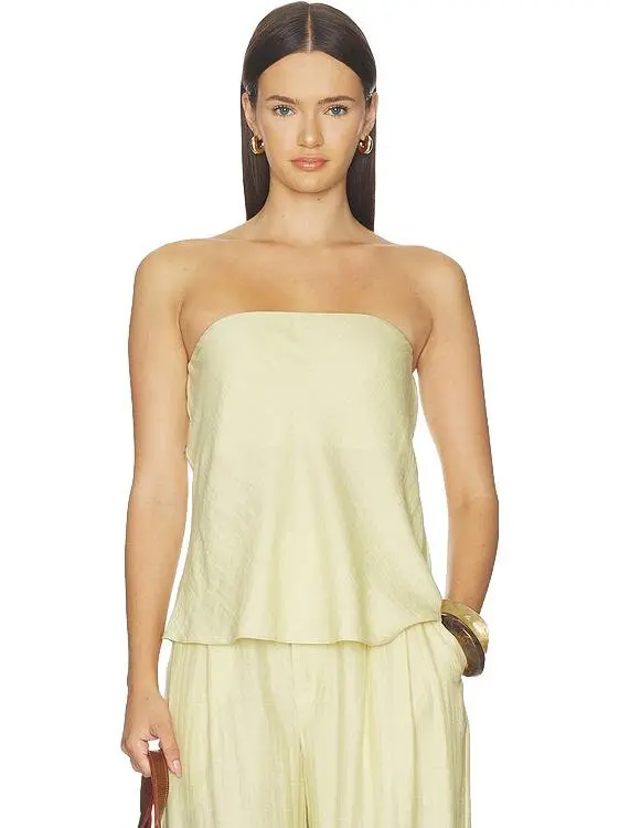 MOTHER OF ALL Sana Strapless Linen Top - Yellow