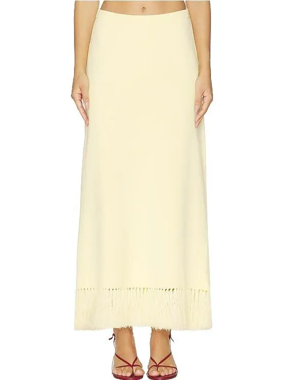 Clea Amelia Fringe Hem Skirt - Lemon