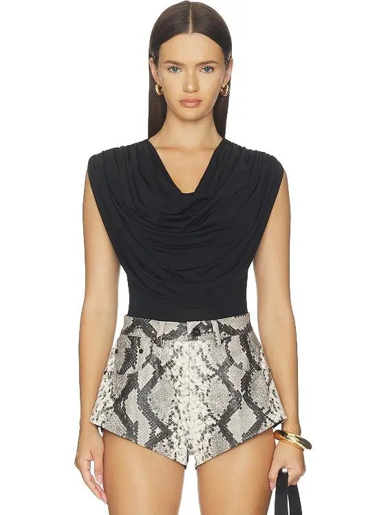 Lapointe Cowl Neck Bodysuit - Black