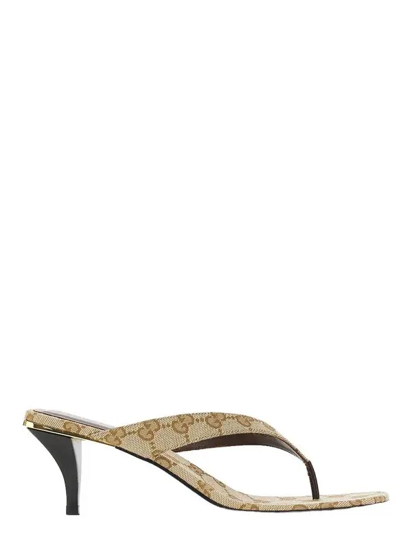 Gucci Original Gg Vittoria Thong Mules - Beige