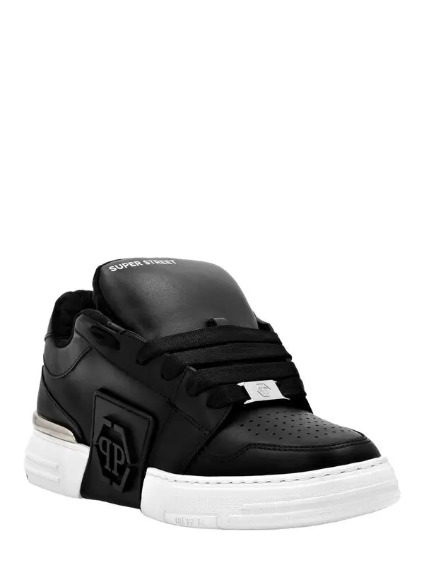 Philipp Plein Super Street Lo-top Sneakers With Hexagon Logo - Black