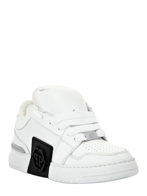 Philipp Plein Super Street Lo-top Sneakers With Hexagon Logo - White