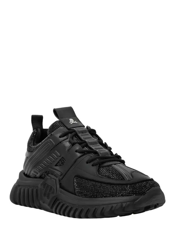 Philipp Plein Supersonic Crystal Runner Sneakers - Black