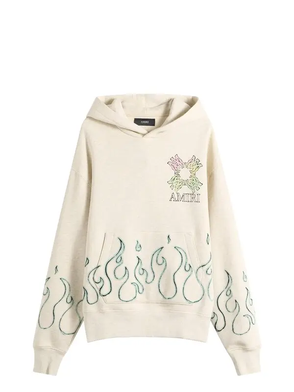 Amiri Ma Quad Flames Hoodie - Ivory