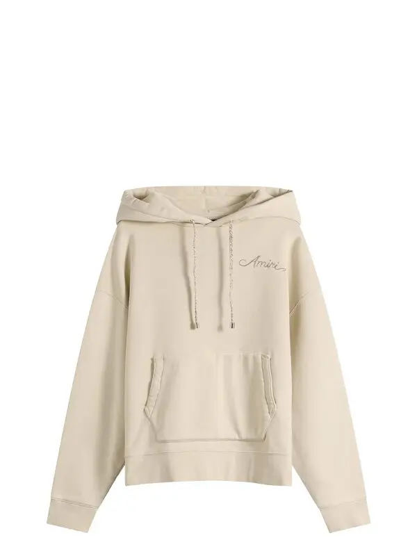 Amiri Ma Check Patch Skate Hoodie - Alabaster