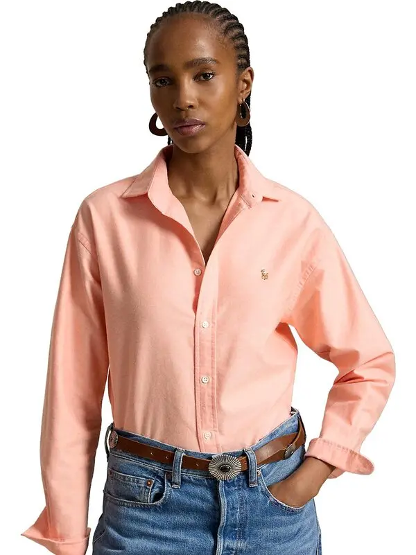 Ralph Lauren Relaxed Fit Cotton Oxford Shirt - Peach Tree