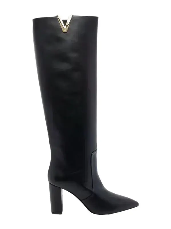 VIA ROMA 15 Pointed-toe V-logo Boots - Black