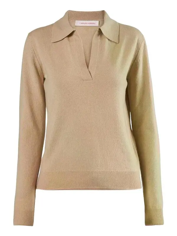 Carolina Herrera Polo-collar Sweater - Neutrals