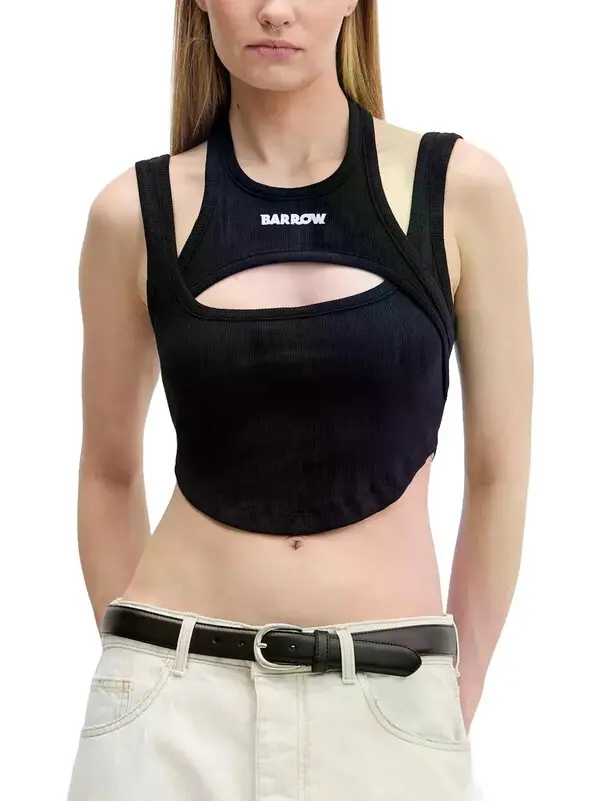 BARROW Cut-out Cropped Top - Black