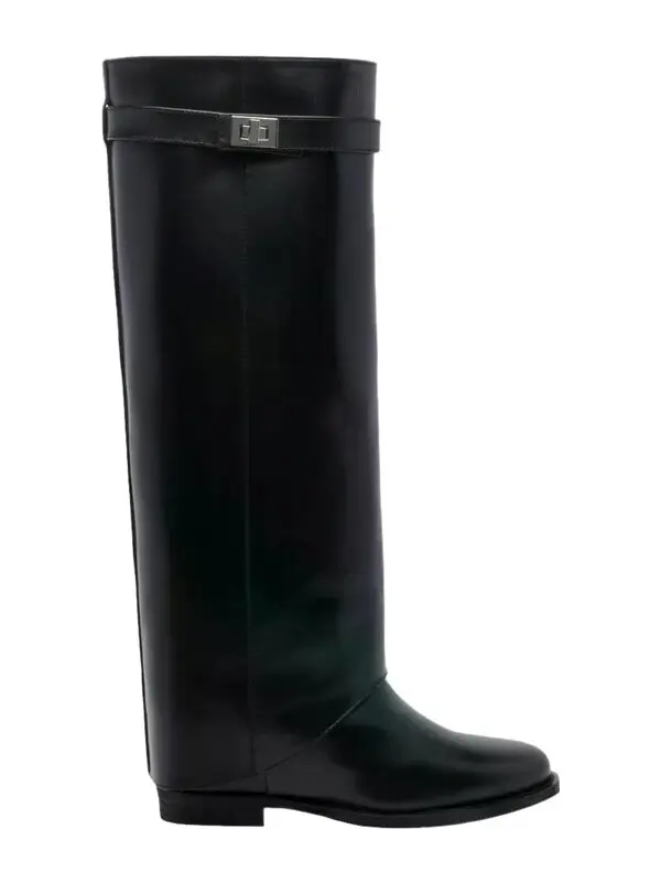 VIA ROMA 15 Padlock Detail Knee-high Boots - Black