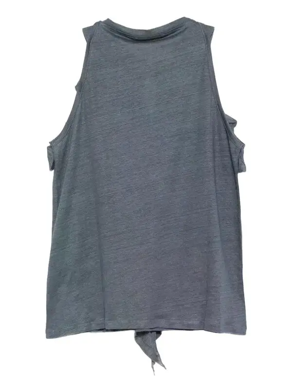 LUISA CERANO Sleeveless Top With Ruffle Trim - Blue