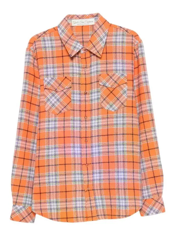 GOD'S TRUE CASHMERE Tartan-pattern Overshirt - Orange
