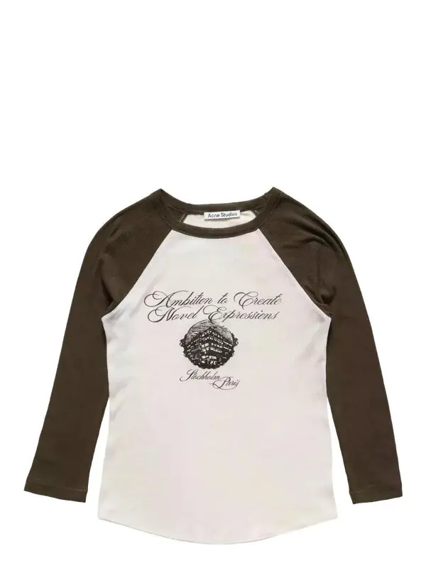 Acne Studios Ambition To Create Novel Expressions" Jersey T-shirt - Neutrals