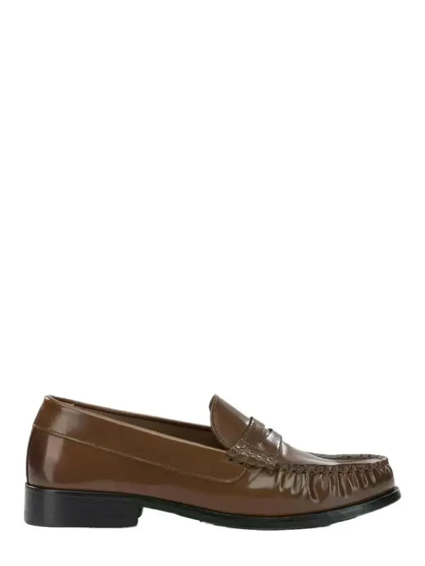 ALOHAS Rivet Leather Loafers - Brown