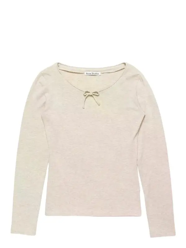 Acne Studios Bow Detail Long Sleeve T-shirt - Neutrals
