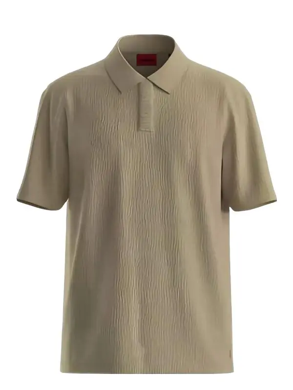 Hugo Crinkled Polo Shirt - Neutrals