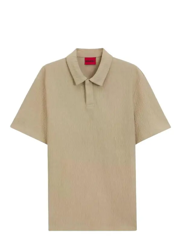 Hugo Crinkled Polo Shirt - Neutrals