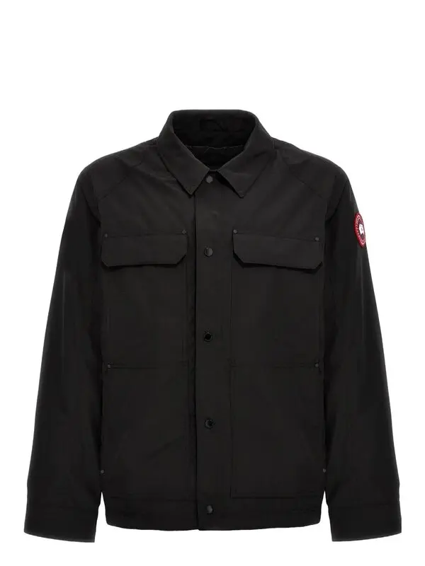 Canada Goose Long-sleeved Jacket With Logo Patch Detail - Black
