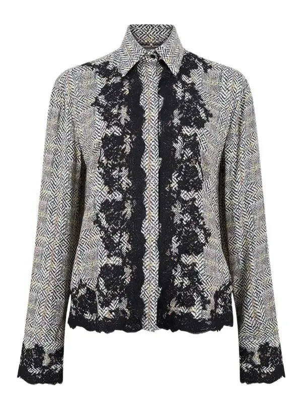 Ermanno Scervino Long Sleeve Lace Shirt - No