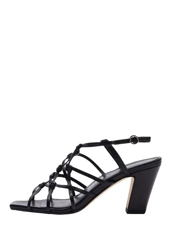 AeydĒ Acacia Block-heel Sandals With Knot Detailing - Black