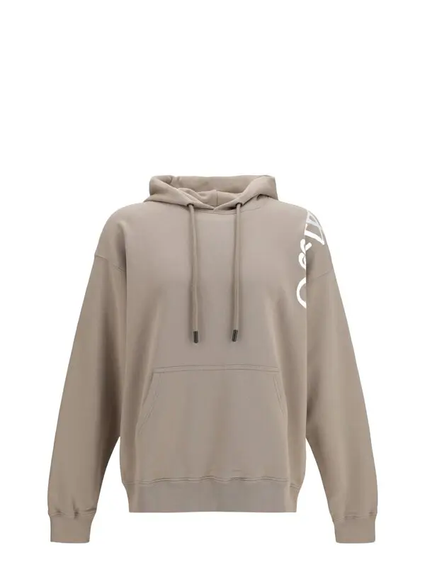 Off-White Drawstring Hooded Sweatshirt - Nude