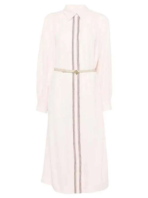 Fabiana Filippi Belted Midi Dress - Light Pink