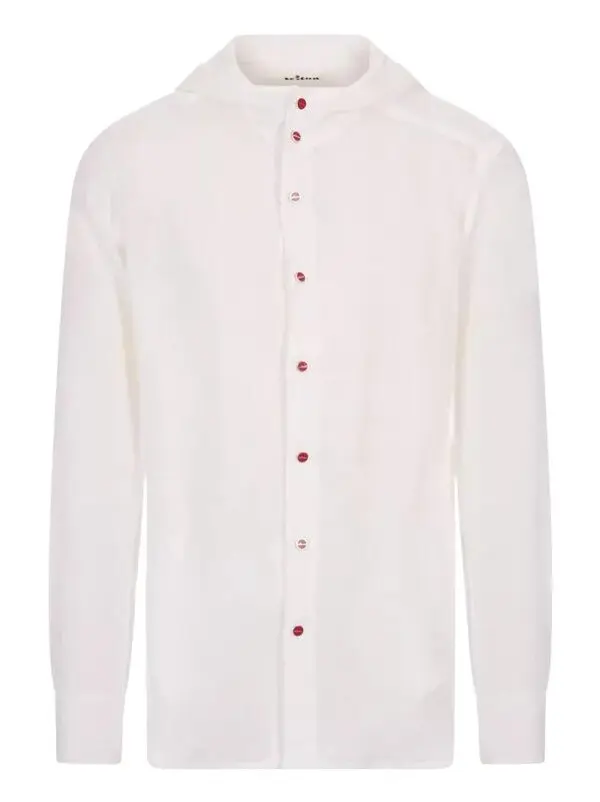 Kiton Single-breasted Hooded Jacket With Button Cuffs - White