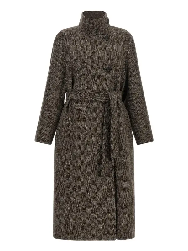 Brunello Cucinelli Sparkling Textured Long Coat - Black