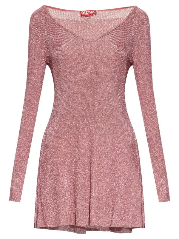 DIESEL® M-dalila" V-neck Long-sleeved Mini Dress - Pink