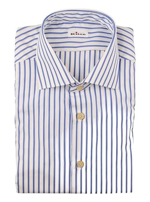 Kiton Vertical-stripe Shirt - Blue