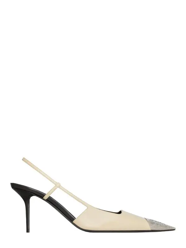 Saint Laurent Jeanne Slingback Pumps In Smooth Leather - Nude