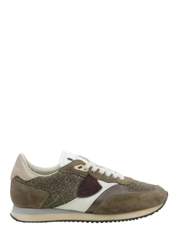 Philippe Model Suede Glitter Detail Sneakers - Brown