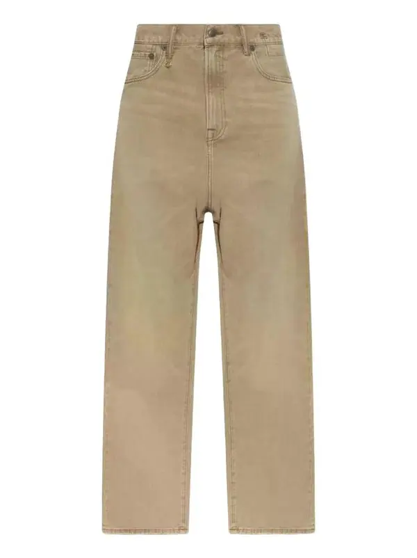 R13 Straight-leg Jeans With Logo Patch - Neutrals