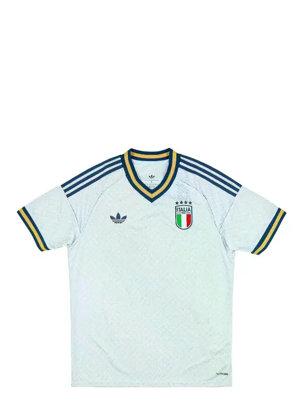 Adidas Italy's Away Logo-patch T-shirt - Blue