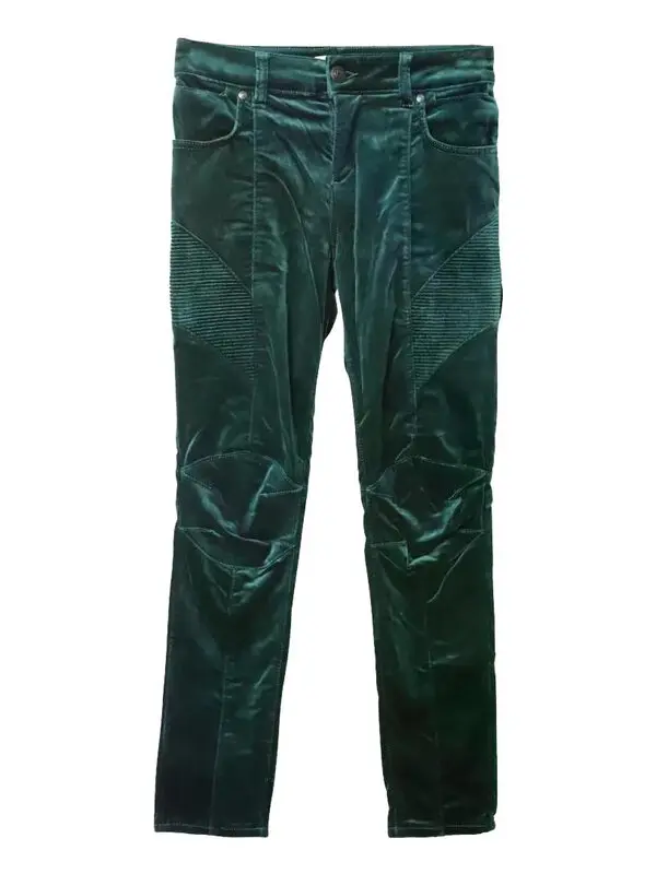Pierre Balmain Velvet Slim-fit Trousers - Green